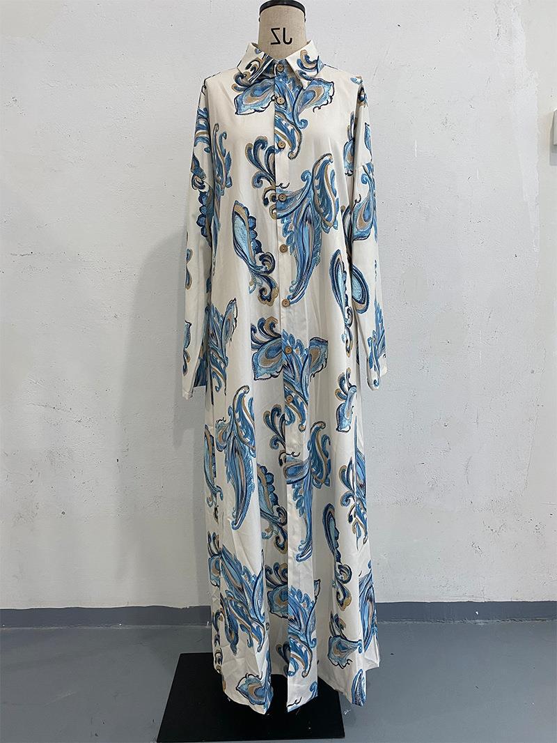 Generic 2024 Summer Fashion Printed New Long Sleeve Loose Collarless ...