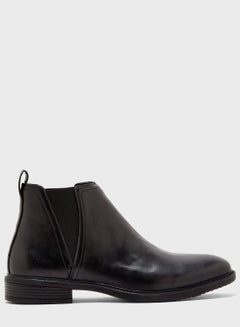 Buy Robert Wood Black Faux Leather Chelsea Boots for Men in Kuwait
