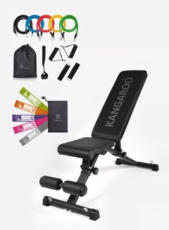 KANGAROO Multi-functional exercise bench set with universal ropes and 5 ...