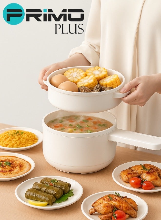 PRIMO PLUS 2L Electric Hot Pot with Steamer & Temperature Control, Non ...
