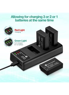 FirstPower LP-E17 Battery 3-Pack and Triple Slot Charger for Canon EOS ...