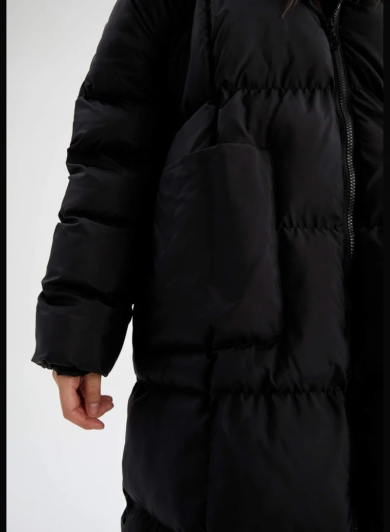 DeFacto Regular Fit Hooded Inflatable Winter Long Windproof Coat Parka ...