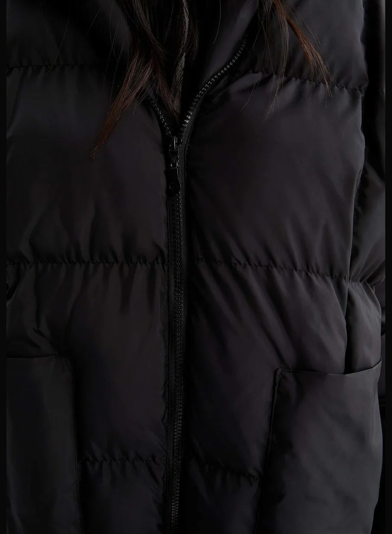DeFacto Regular Fit Hooded Inflatable Winter Long Windproof Coat Parka ...