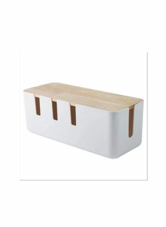 Y&D Cable Management Box Tidy Organiser Electrical With Wooden Cover ...