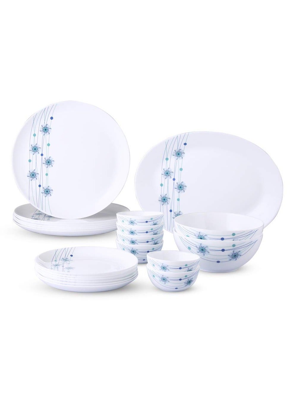 British Chef 21 Pieces Opalware Dinner Sets- Microwave & Dishwasher ...