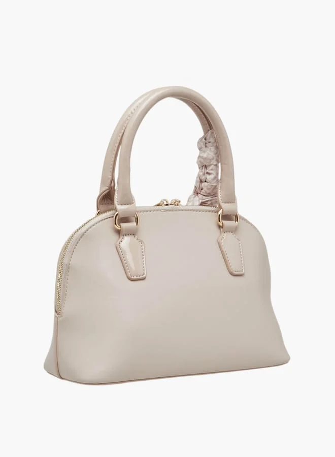 Flora Bella By Shoexpress Women's Solid Tote Bag with Scarf Accent and ...
