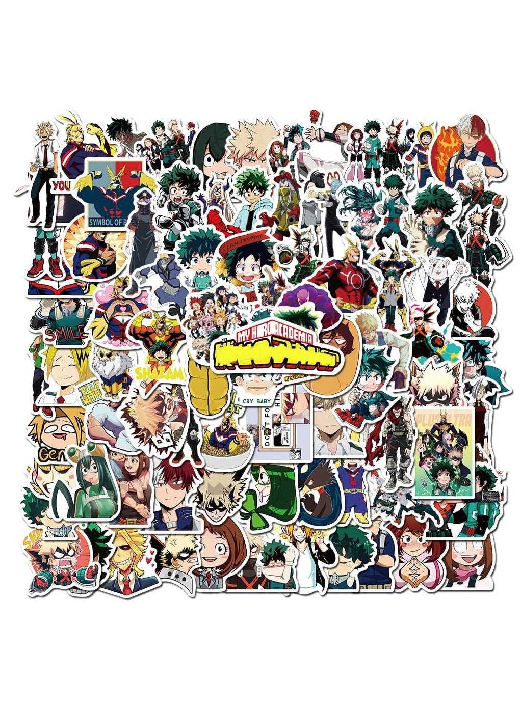 Generic 100pcs My Hero Stickers, MHA Sticker Academi Waterproof Vinyl ...