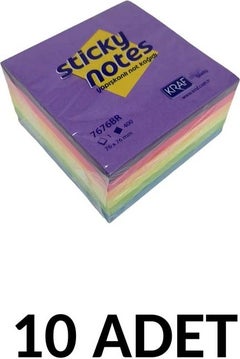 Kraf 10 Pack Sticky Note Paper Cube 76X76 400YP | Best Price KSA ...