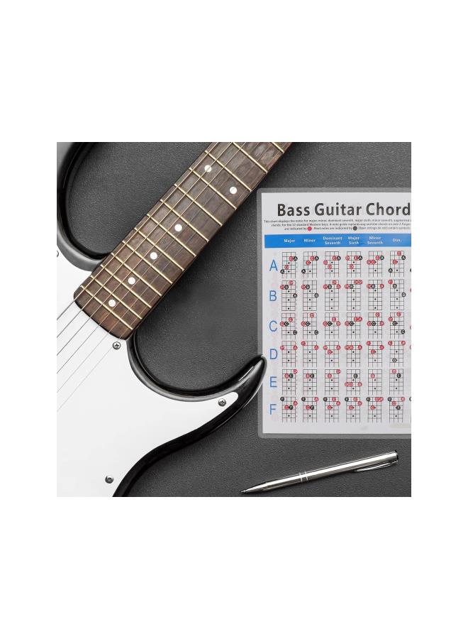 WYBOT Electric Bass Finger Guide Chart 4- String Guitar Chords Chart ...
