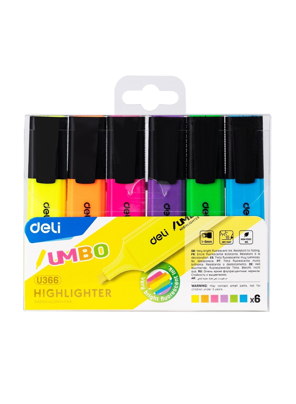 Deli 6-Piece Highlighter Multicolour | Best Price UAE | Dubai, Abu Dhabi