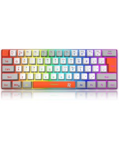 Rock Pow ROCK POW 60% Wired Gaming Keyboard,Arabic English 61Key RGB ...