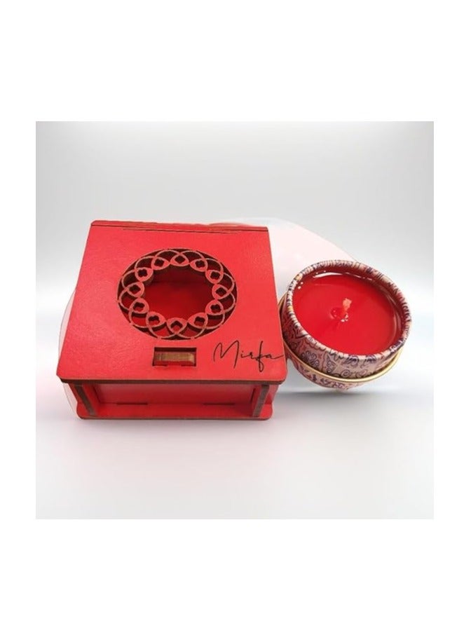 MIRFA Scented Candle In Wood Crafted Box - Rose Ambiance - Small | Best ...