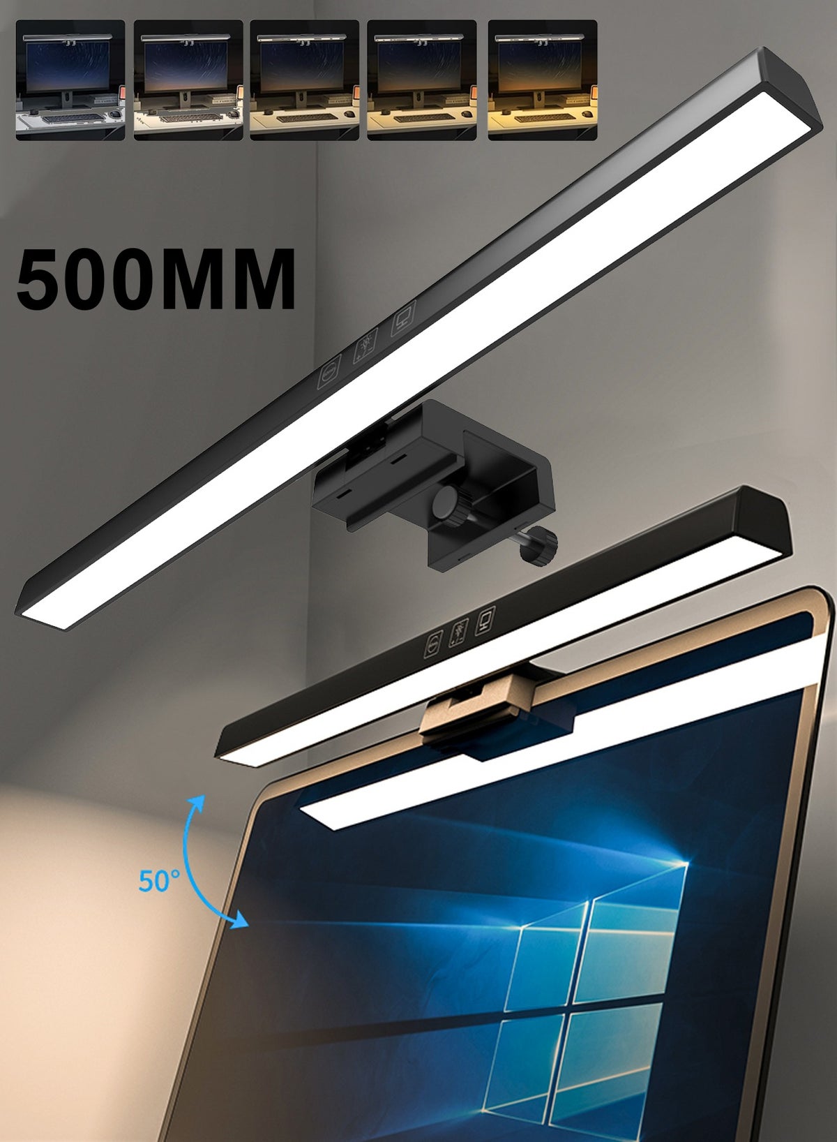 Bamboo USB Powered Computer Monitor Lamp,LED Laptop Hanging Light for ...