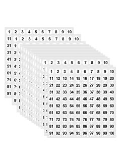 Generic 50 Sheets 1 to 100 Vinyl Consecutive Number Stickers Small ...