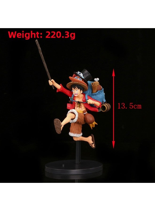 3 Models One Piece Hand-made Anime Peripheral Cartoon Running Luffy Ace ...