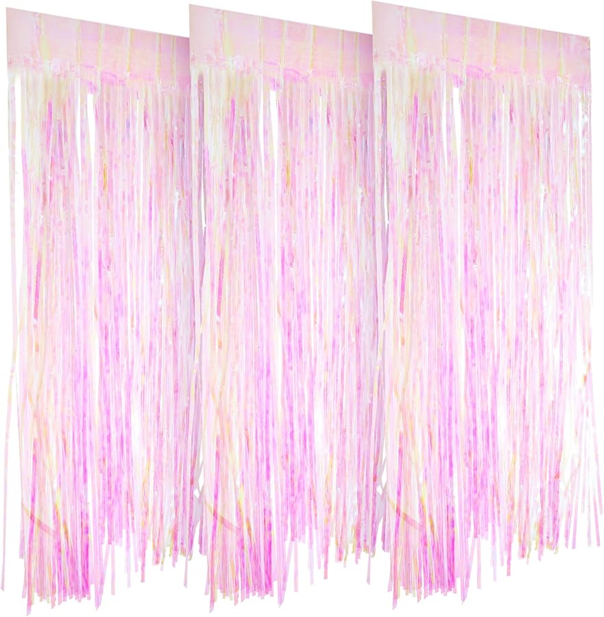 Generic 3 Pcs Iridescent Rainbow Foil Fringe Curtains for Party ...