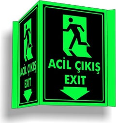 Gündoğdu Phosphorescent Panoramic Emergency Exit Exit Sign | Best Price ...