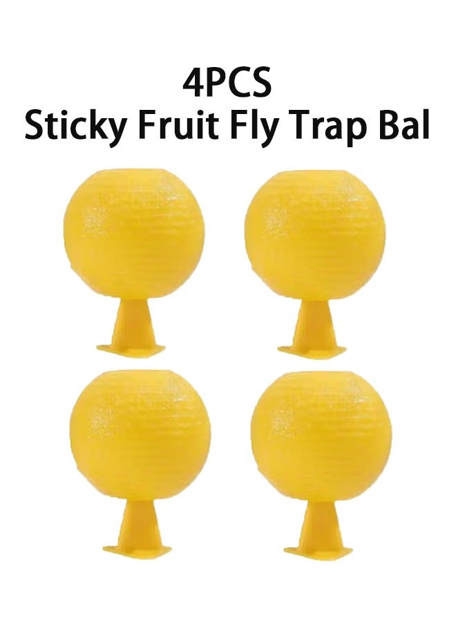 GMORO 4 Pcs Sticky Fruit Fly Trap Ball Adhesive Fly Catching Ball ...