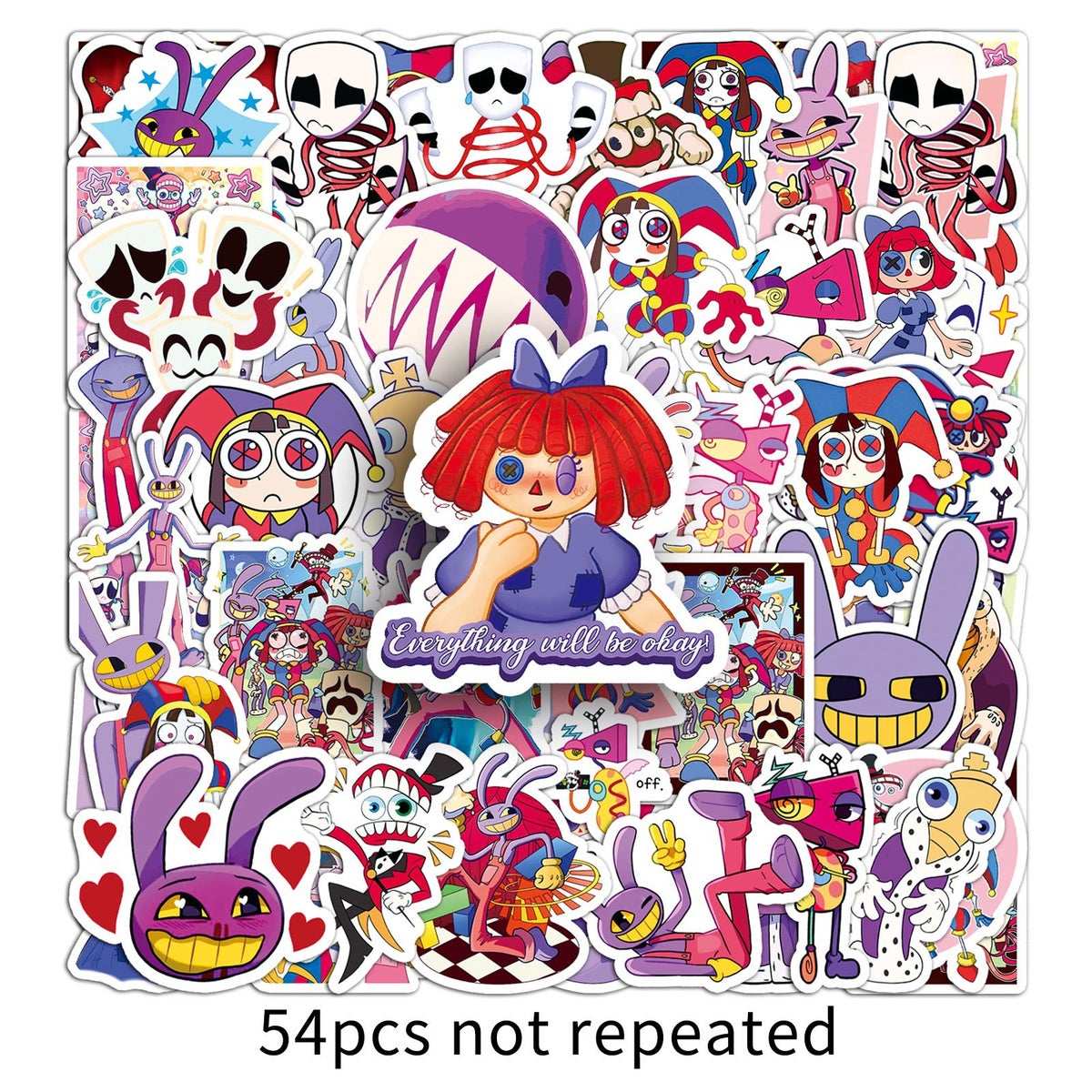 Generic 54 Magic Numbers Circus Animation Stickers Cartoon Characters ...