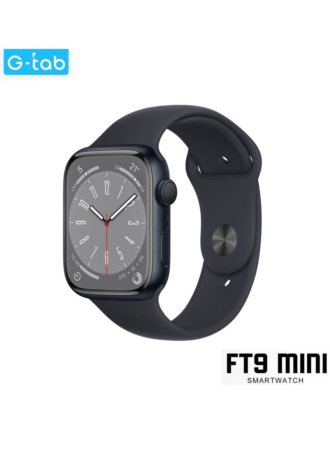 G-Tab Gtab FT9 Mini Smart Watch With 41MM AMOLED Display 2 Pair Straps ...