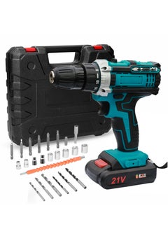 Generic 21V Cordless Electric Drill Brush Motor 2 Speeds Adjustment 18 ...