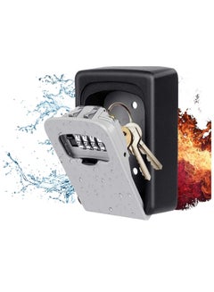 Arabest Security Key Lock Box, 4 Digit Metal Outdoor Safe Key Box ...