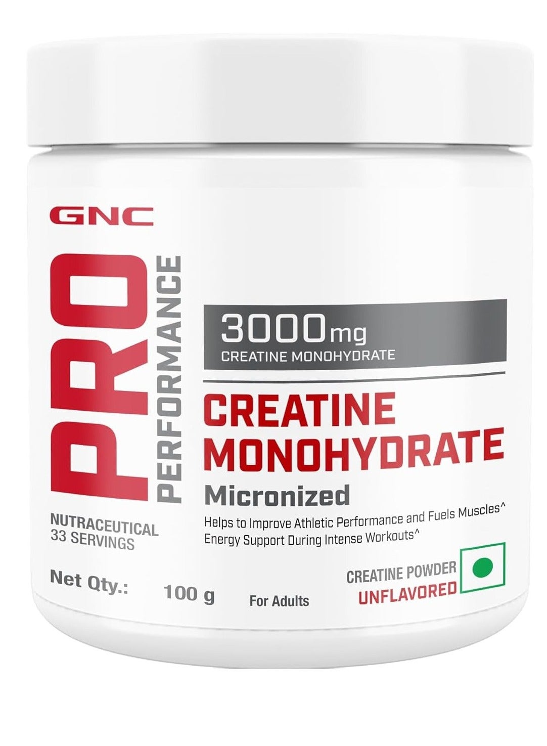 GNC Pro Performance Micronized Creatine Monohydrate 100 gm 33 Serving ...
