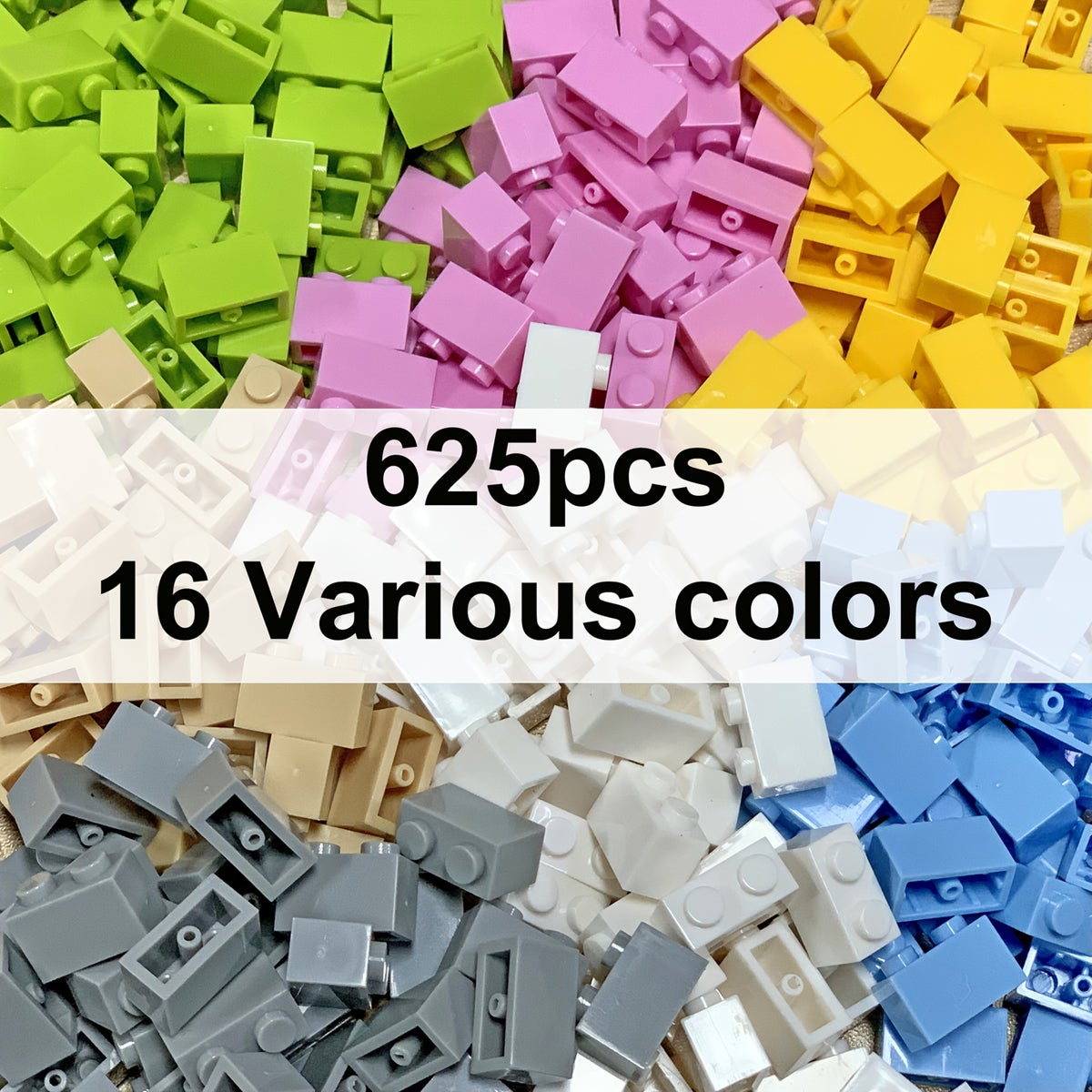 Generic 625pcs of 1X2 High Bricks Small Particle Building Blocks ...