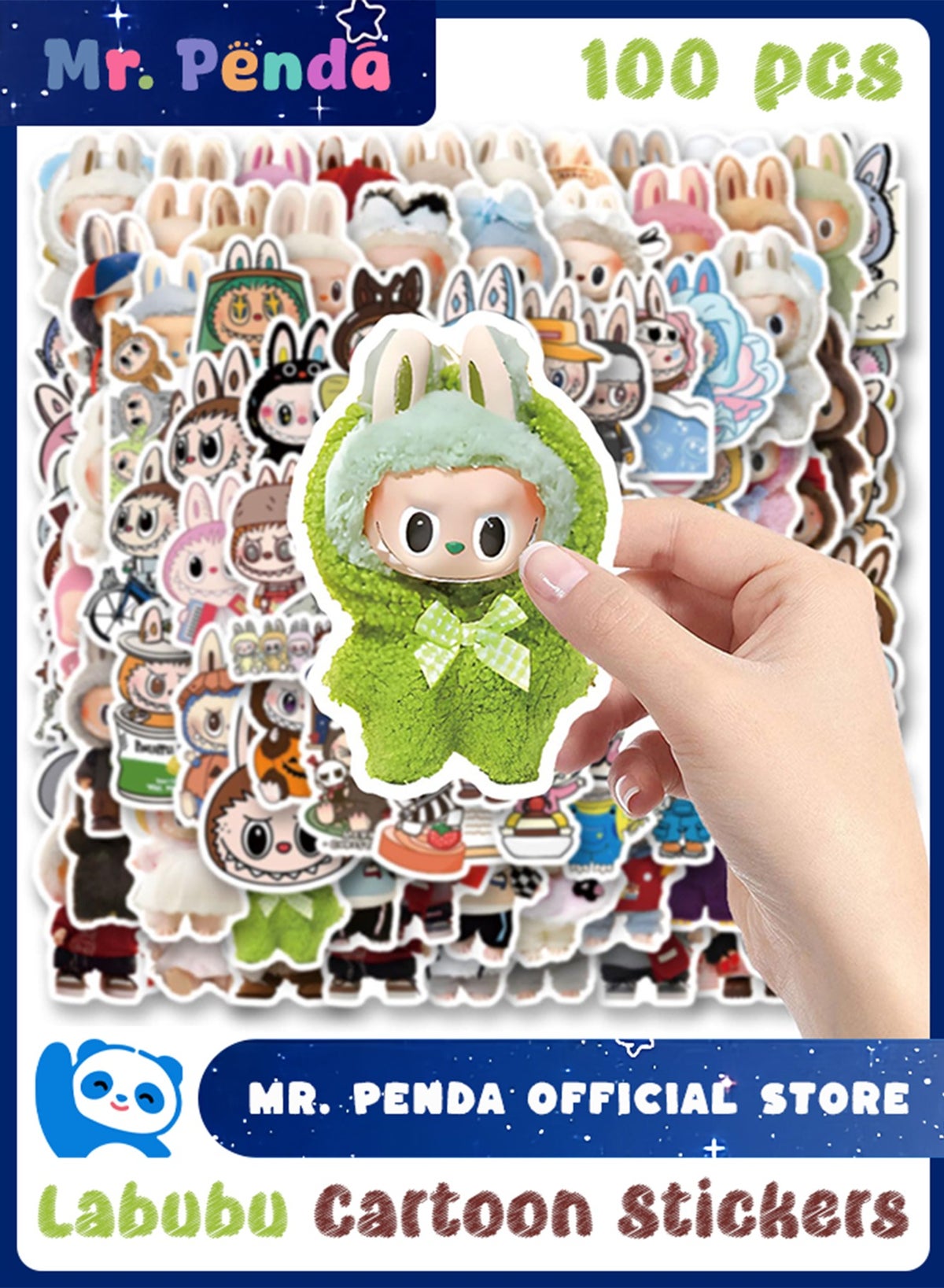 Mr. Penda 100 Pcs Labubu Cartoon Stickers for Teen Water Bottle, Cool ...