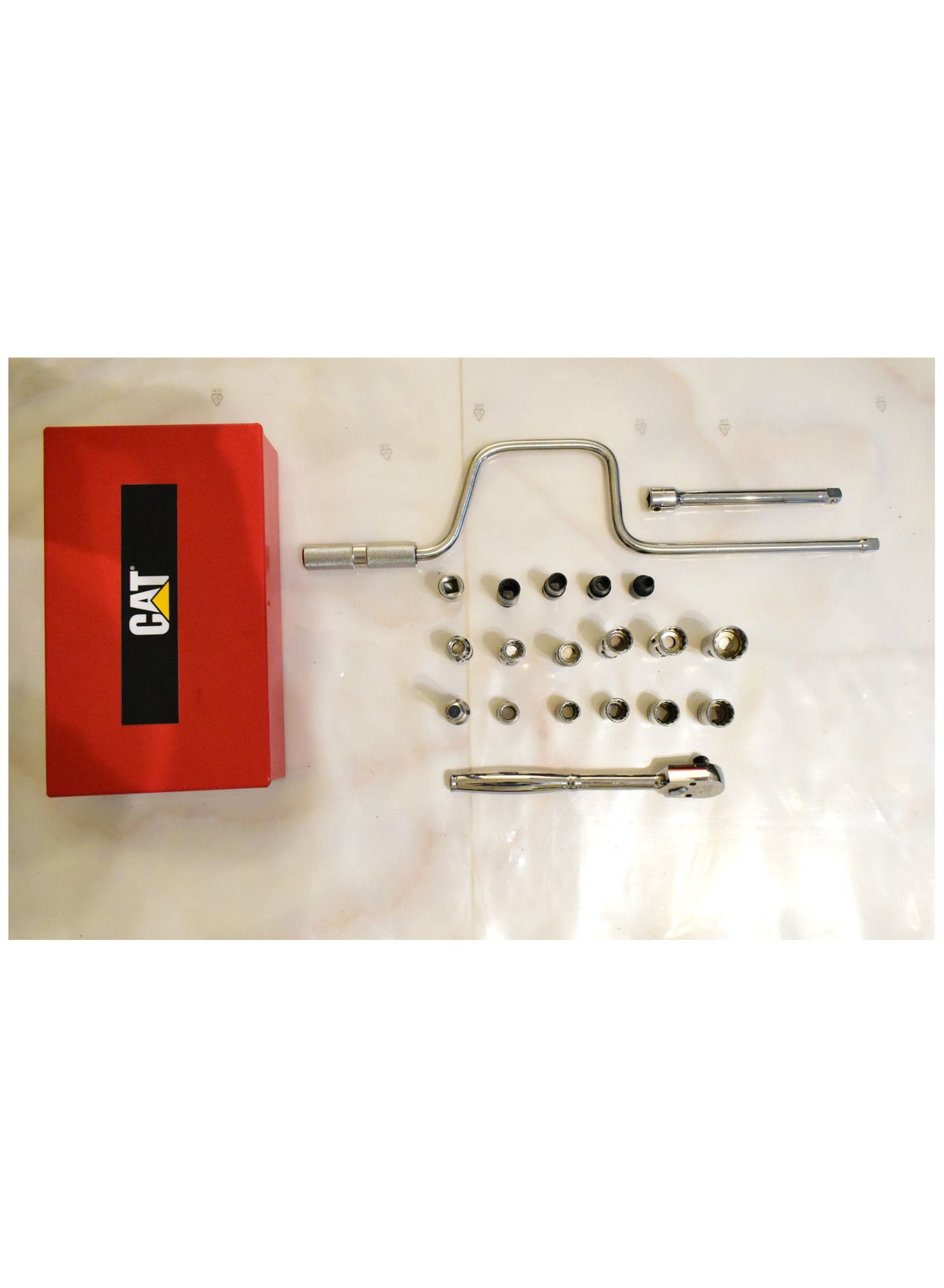CATERPILLAR Set of 20 Hand Tools Sockets with Steel Red Case | Best ...