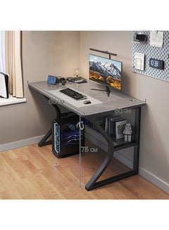 NKX Compact Modern Computer Desk with Storage Shelf and Sturdy Metal ...