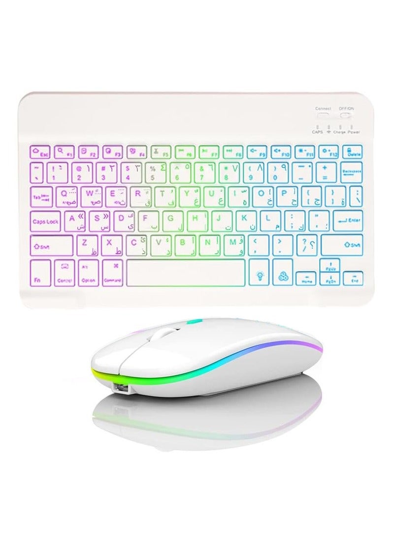Rock Pow Ultra-slim Bluetooth Arabic English Keyboard and Mouse Combo ...