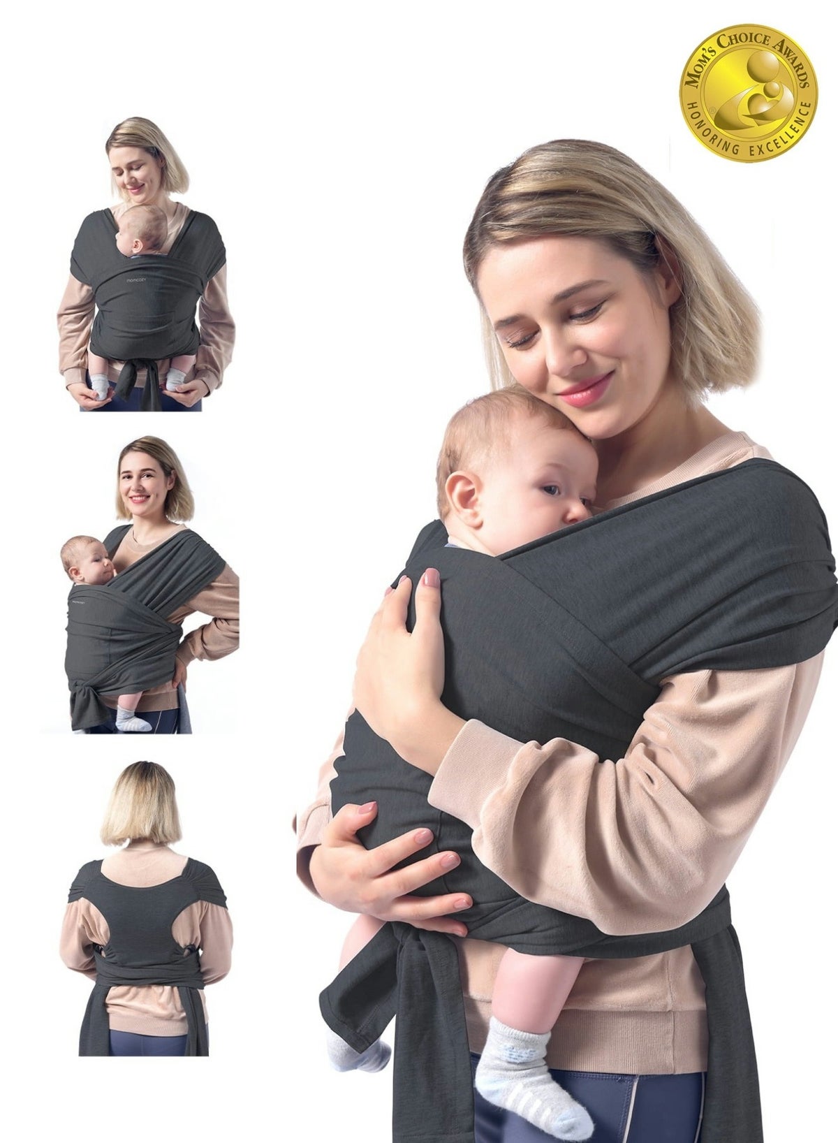 Momcozy Baby Wrap Carrier, Easy to Wear Infant Carrier Slings ...