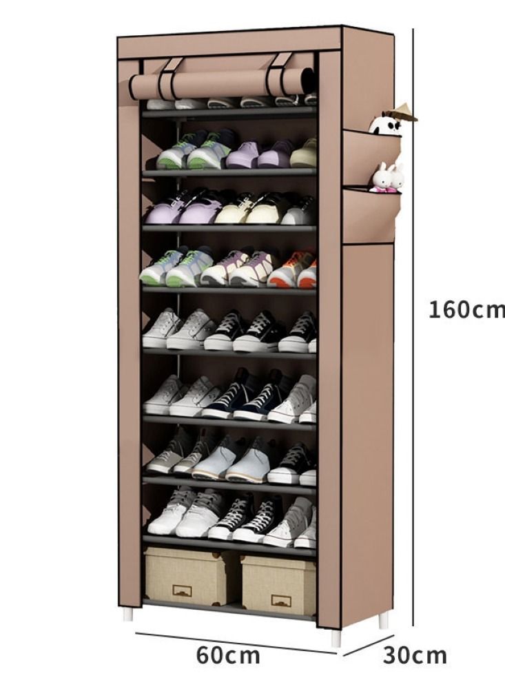 ALMUFARREJ Shoe Rack 9 Shelves Brown 160x60x30cm | Best Price KSA ...