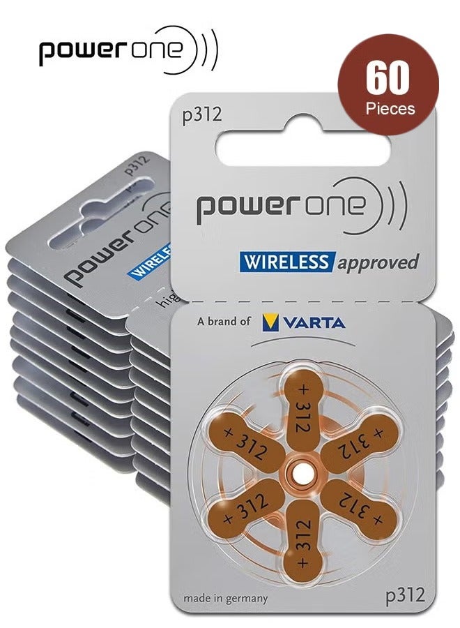 Power One P312 Hearing Aid Battery No Mercury, 60 Batteries | Best ...