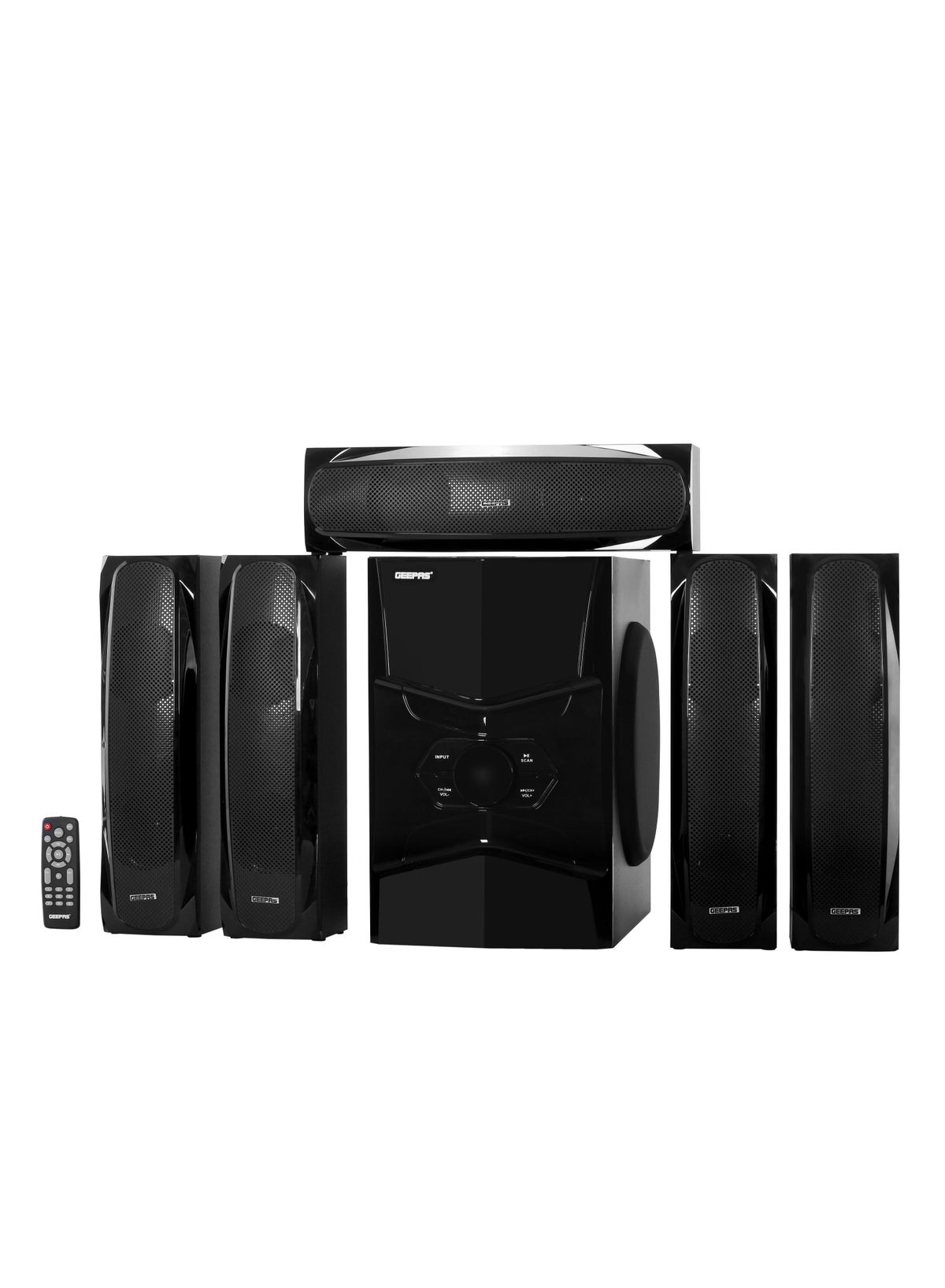 GEEPAS 5.1 Channel Multimedia Speaker System with Remote Control ...