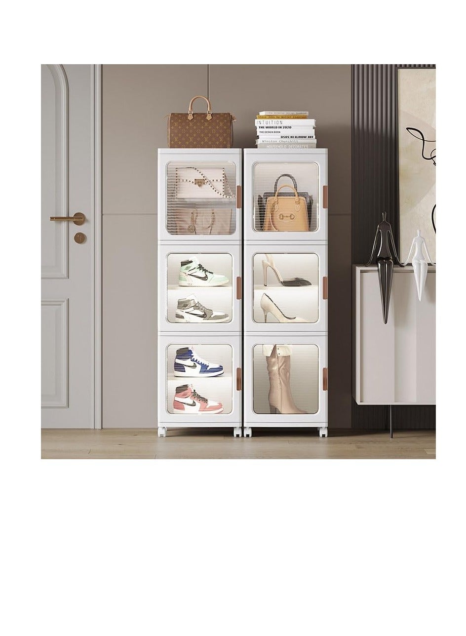 Generic Shoe Storage Box, Foldable Storage Box with Transparent Door ...