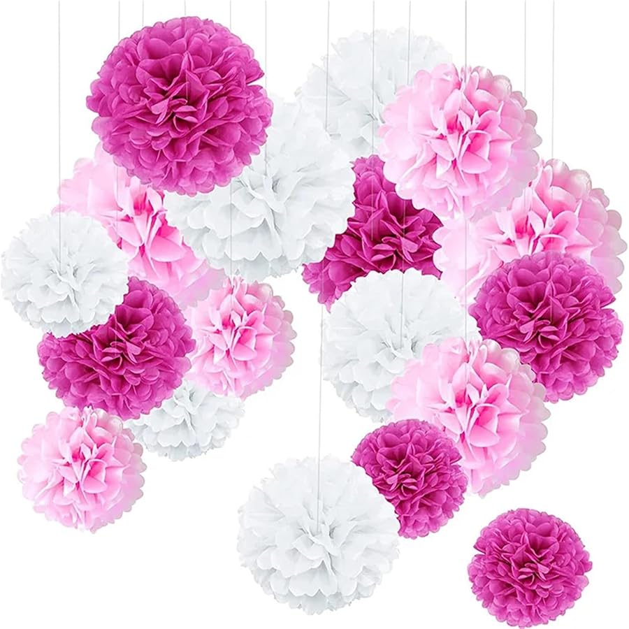 Generic Beige 30cm Tissue Paper Pom Poms 40 Pack Wedding Party Home ...