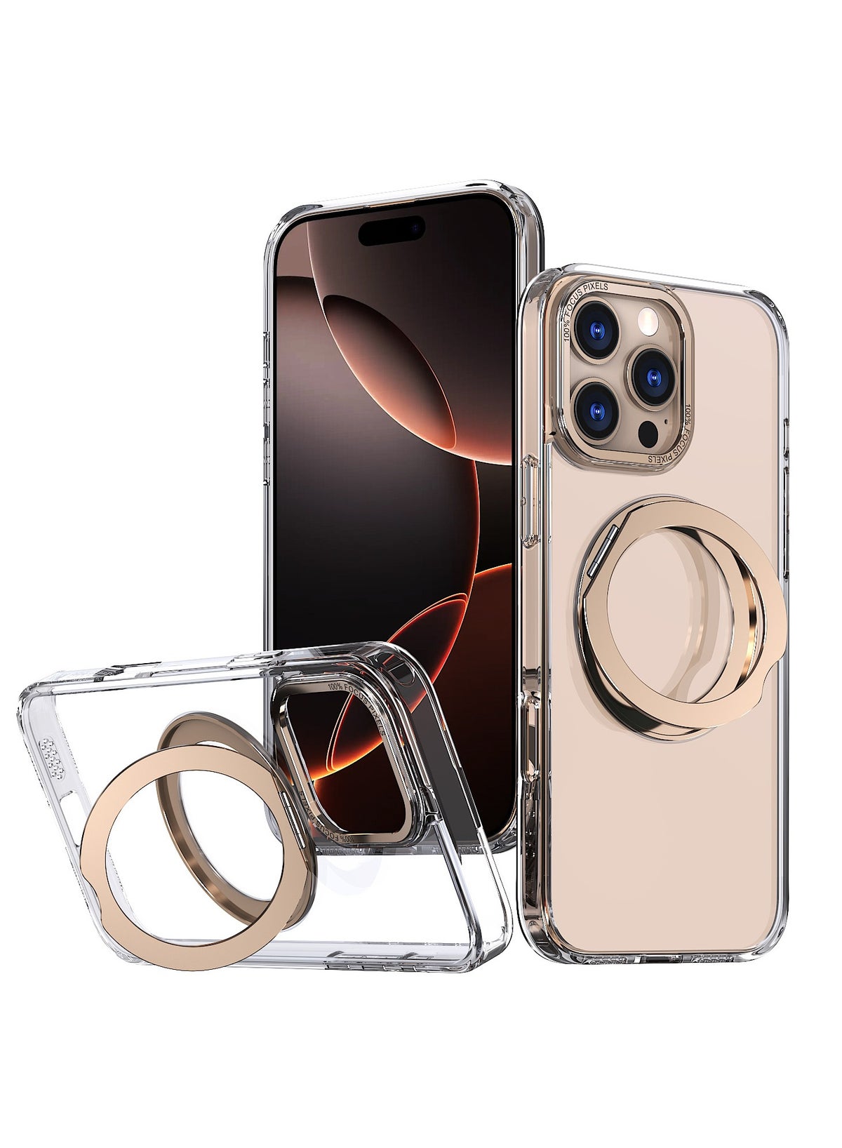 Generic Case for iPhone 16Pro 【Ring Stand Function / Magsafe Compatible ...