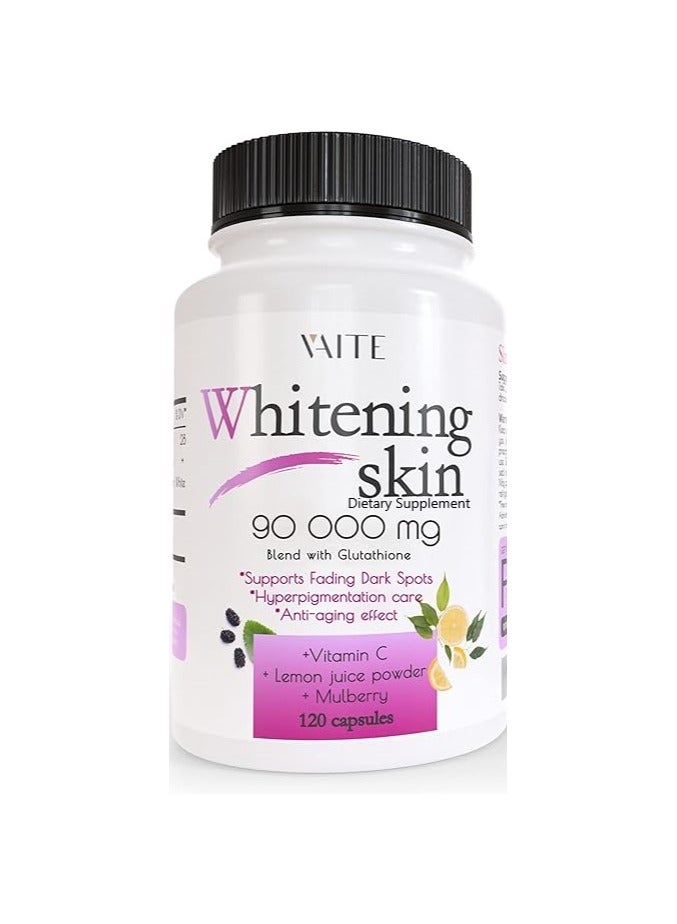 VAITE Whitening Skin 90000mg Blend Glutathione 120 Capsules | Best ...