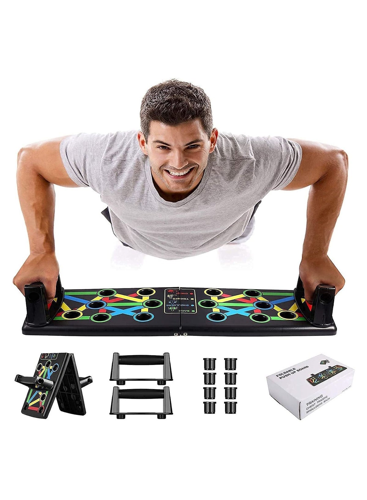 Arabest Fitness Portable Push Up Board System, 14 in 1 Body Building ...