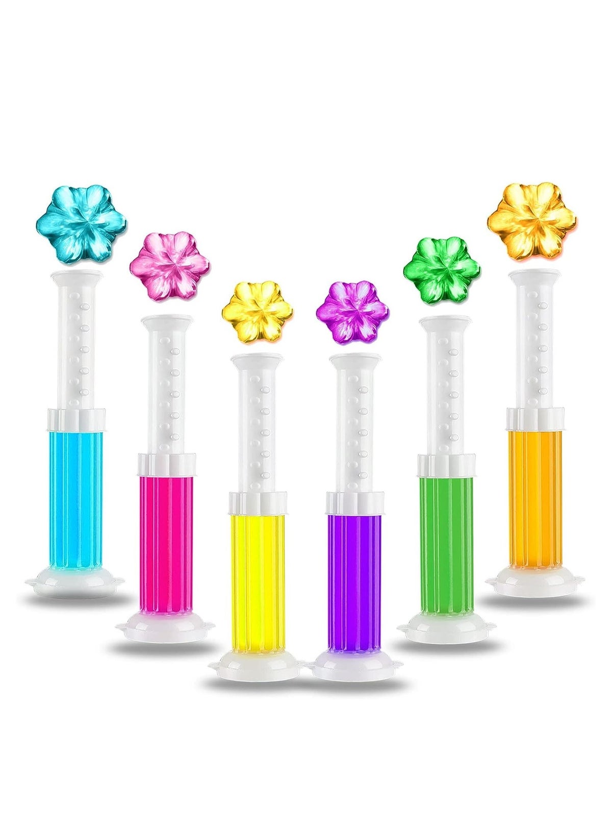 Fanski Toilet Gel Stamp, 6 Scent Toilet Freshener Set, Removes Limescale and Stains, Deodorant ...