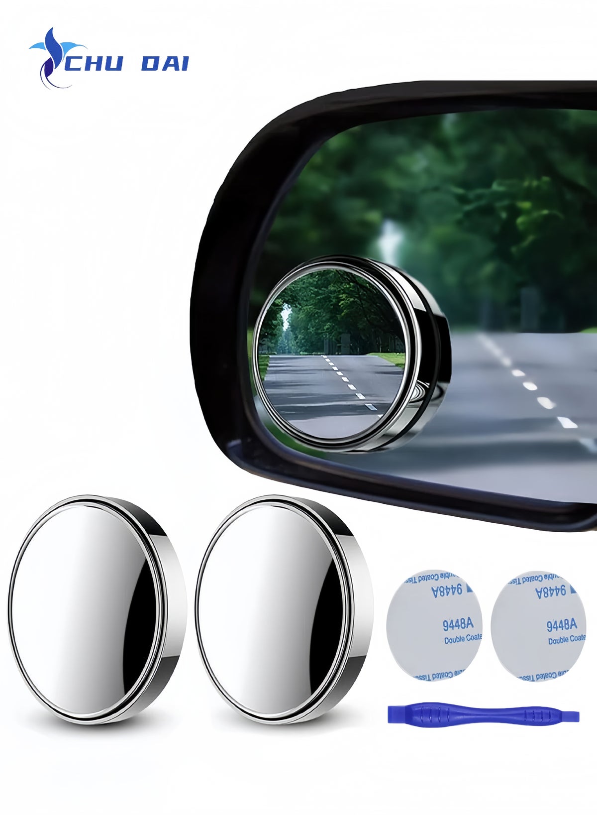 CHU DAI Universal Car Rear View HD 360° Adjustable Wide-angle Suction ...