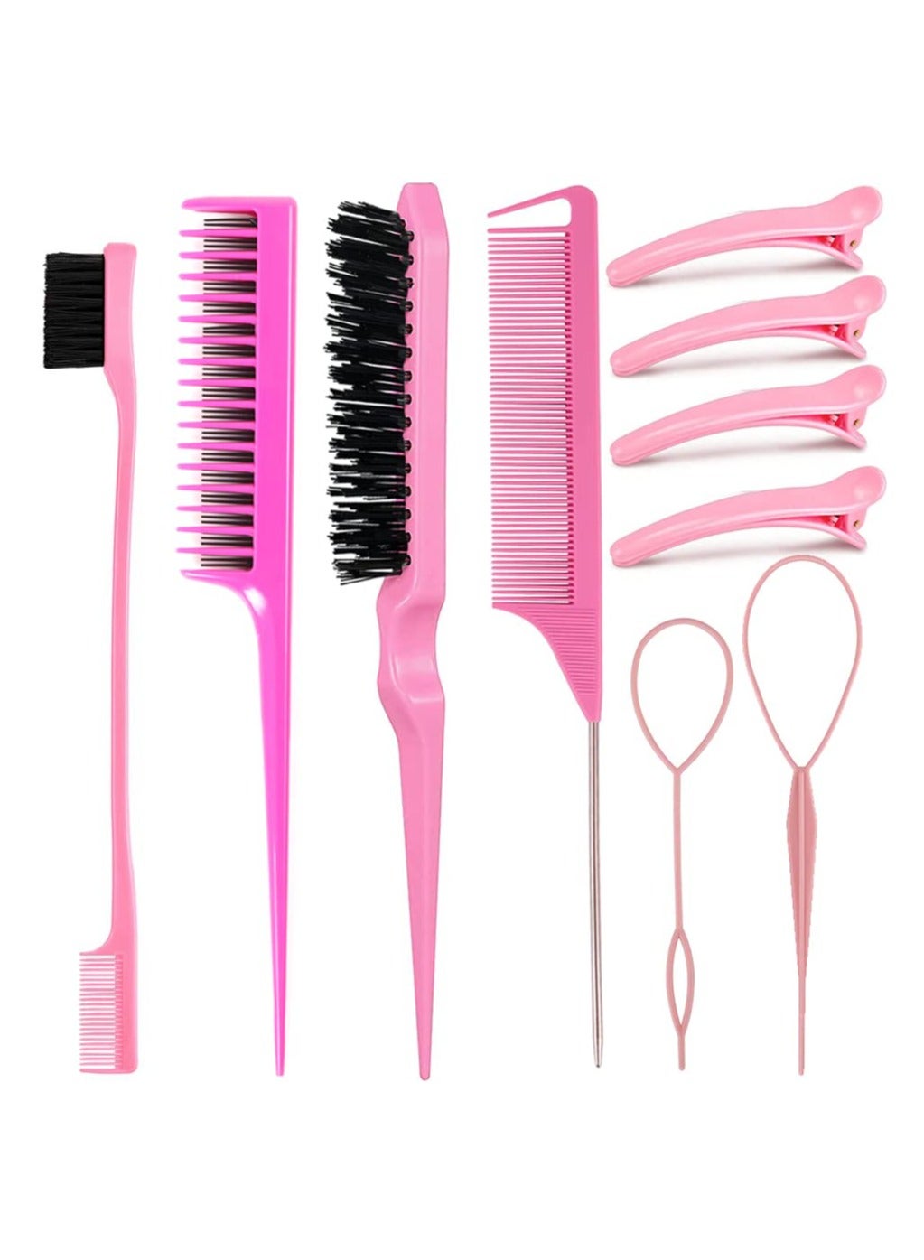 KHAJUL 10 Pieces Hair Styling Comb Set, Teasing Hair Brush, Edge Brush ...