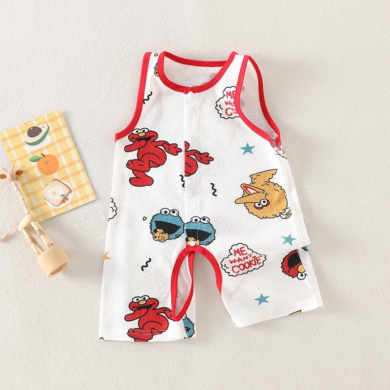 Generic Baby Jumpsuit Summer Thin Boneless Baby A Cotton Sleeveless ...