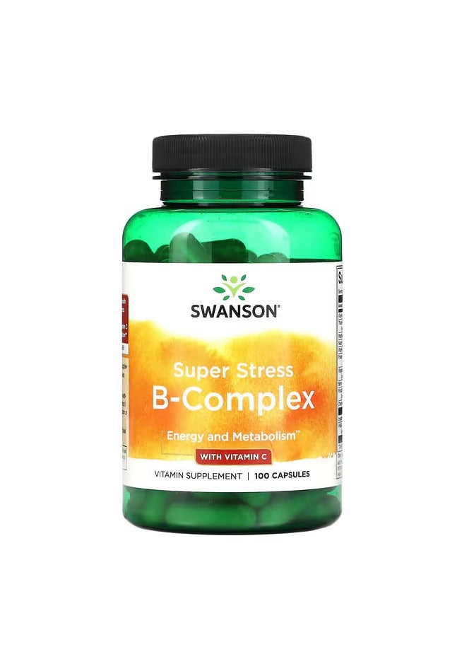 SWANSON Super Stress, B-Complex, With Vitamin C, 100 Capsules | Best ...