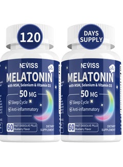 NEVISS Melatonin 50 mg for Adults - Fast Dissolve & Chewable Sublingual ...