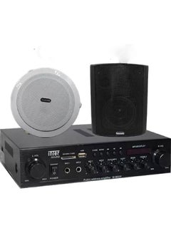 Generic Sound system display 2 ceiling and 4 wall speakers with ...