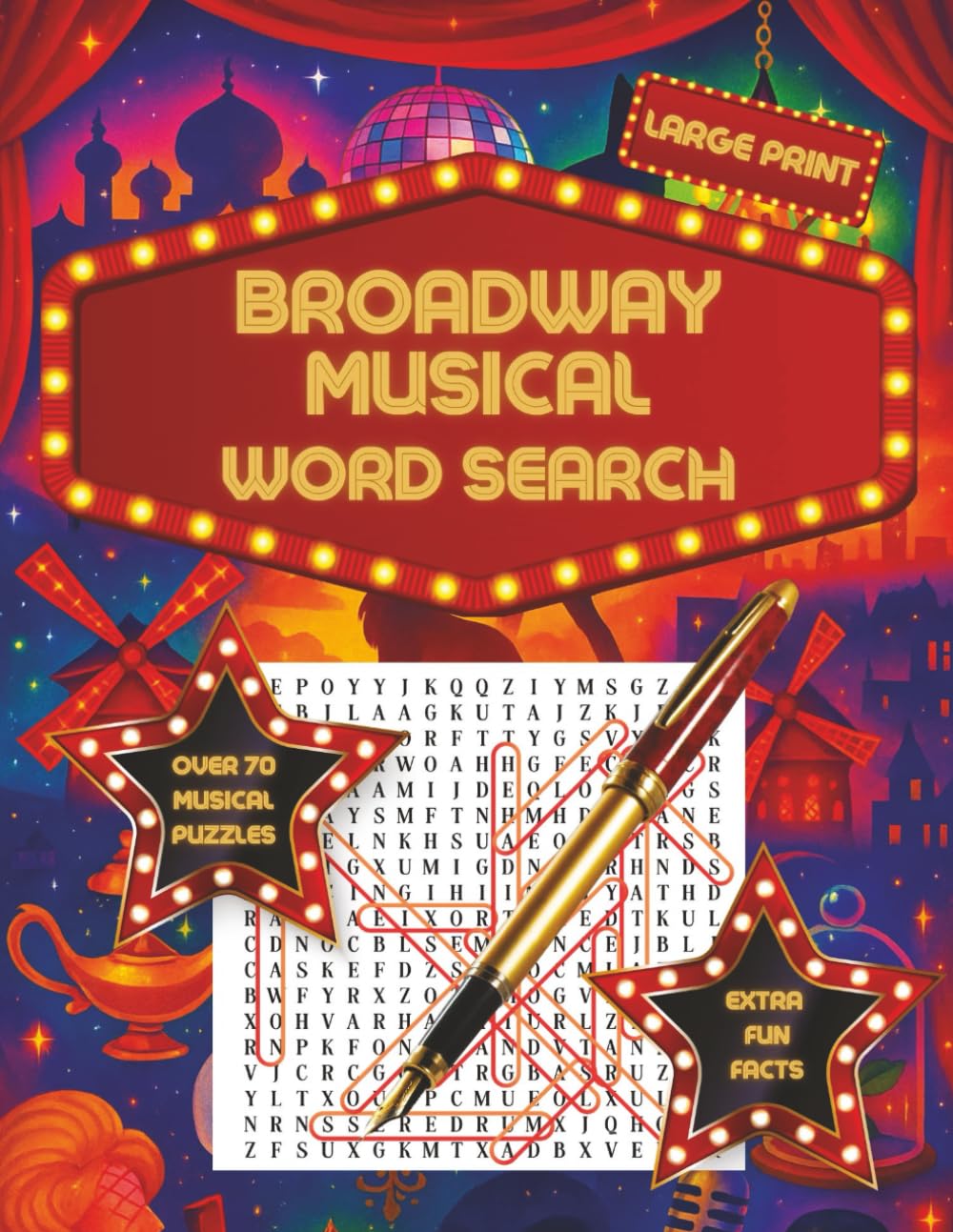 Broadway Musical Word Search: Easy To Read Large Print; Over 70 ...