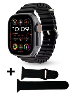 Generic ZW9 Ultra 2 Smartwatch With 2 Two Straps - 1 Ocean Black Strap & 1 Black Strap | Best ...